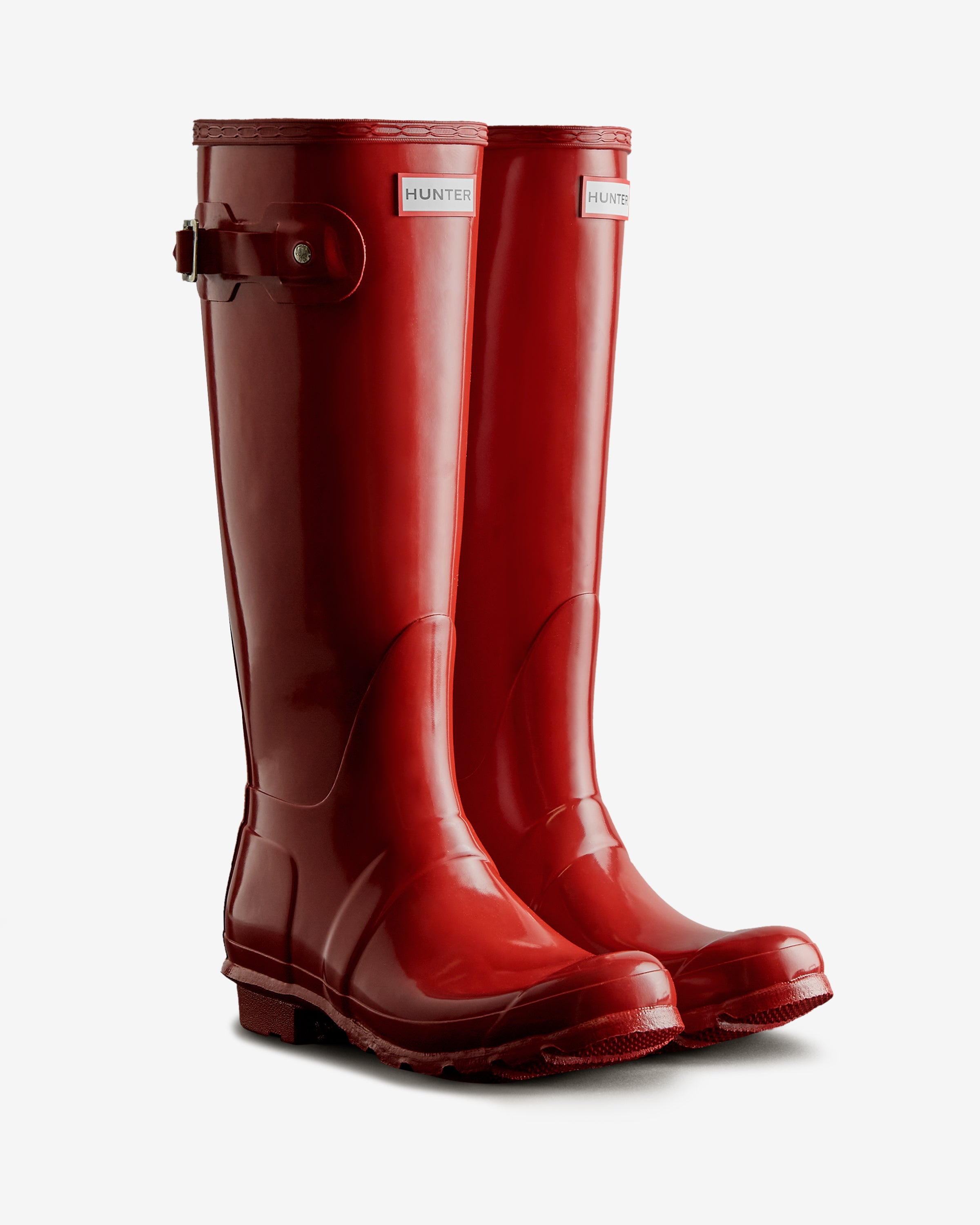 Hunter Boots Women's Original Tall Gloss Boots Military Red – Hunter ...